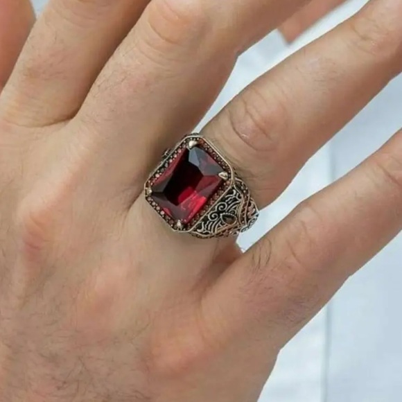 Accessories | New Vintage Turkish Ottoman Ruby Large Stone Silver 925 ...